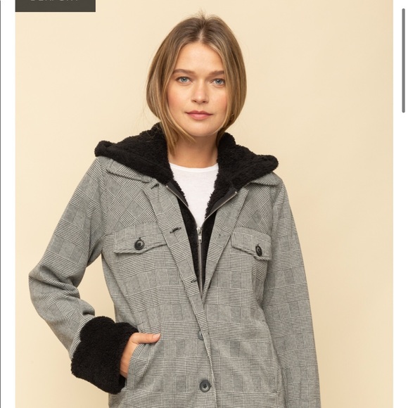 Mystree | Jackets & Coats | Mystree Plaid Shacket Zip Up Fleece Lined ...